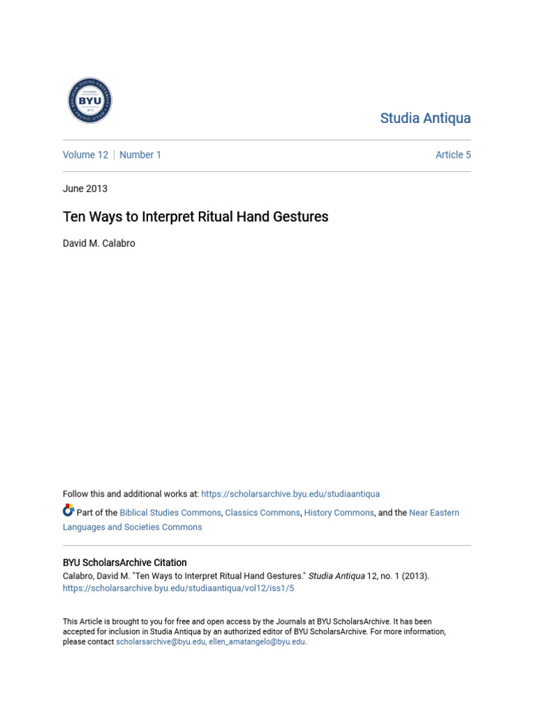 Interpretations of Ritual Hand Gestures | PDF | Gesture