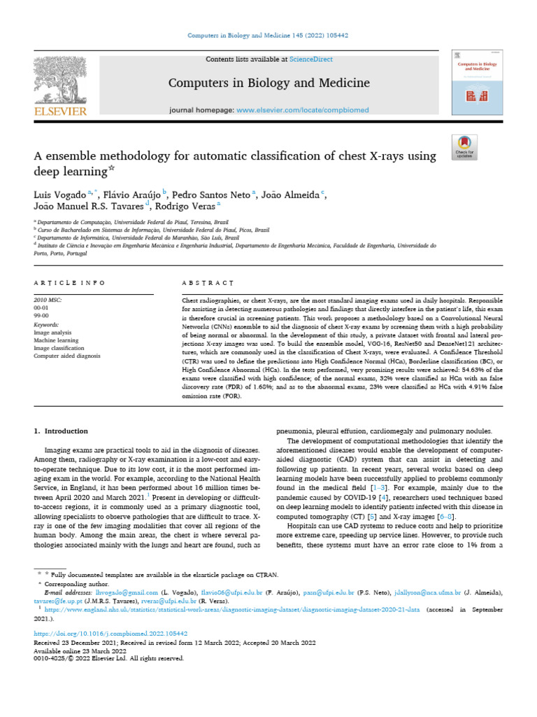 Deep Learning for Chest X-ray Classification | PDF | Receiver Operating ...