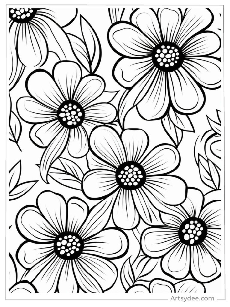 Flower Coloring Pages 1 | PDF