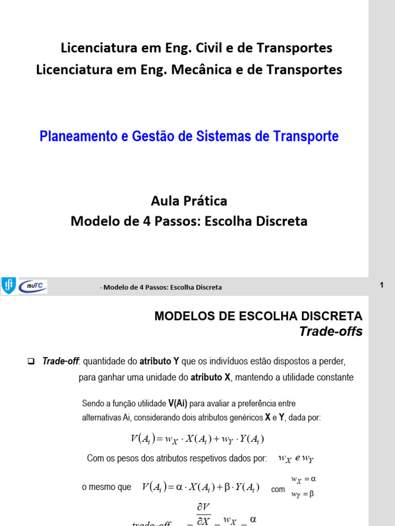 AP - Mod5 - PGST - Mod4P - Modelo Escolha Discreta | PDF | Estimador | Desvio padrão