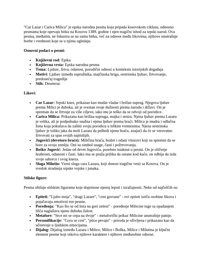 Epske Pesme Milos | PDF