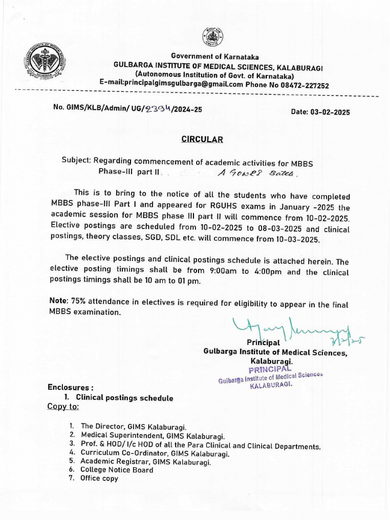 MBBS Phase III Part II A Gowri Batch | PDF