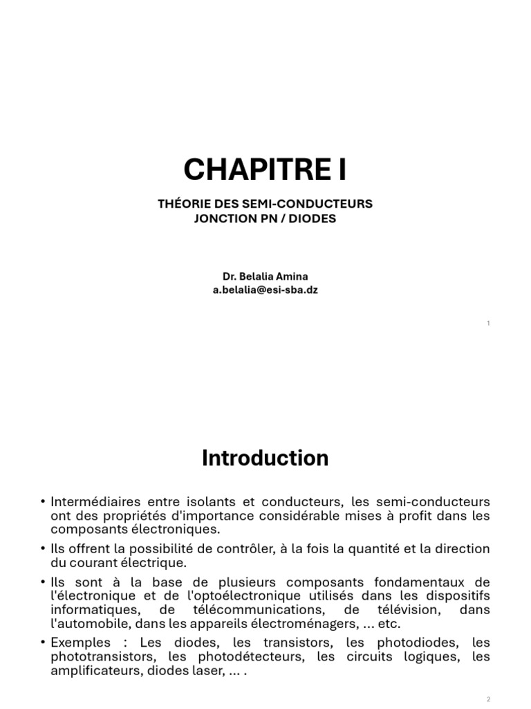Théorie des Semi-Conducteurs et Diodes | PDF | Semi-conducteurs ...