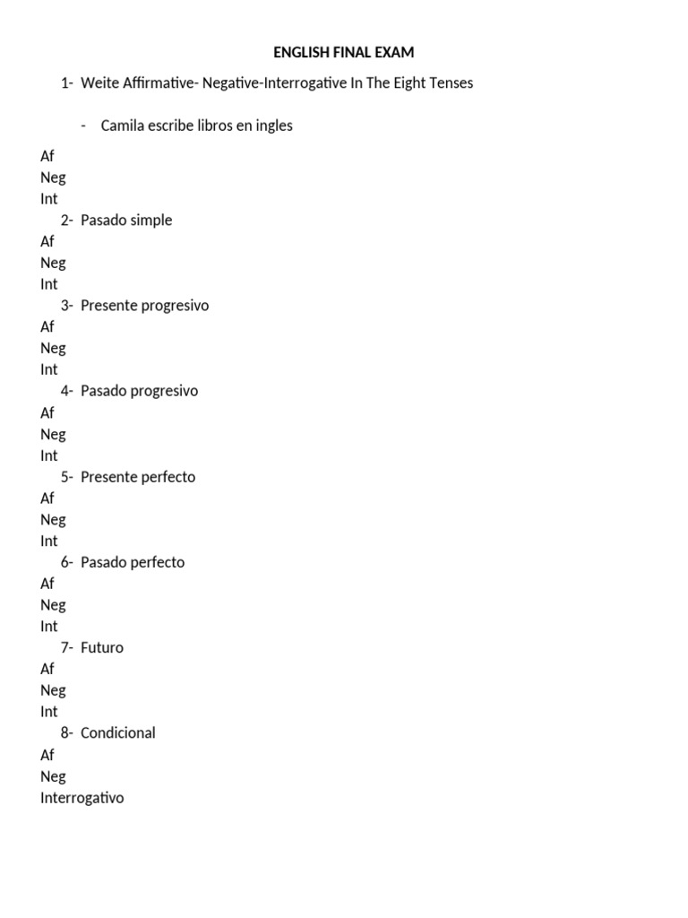 English Final Exam | PDF