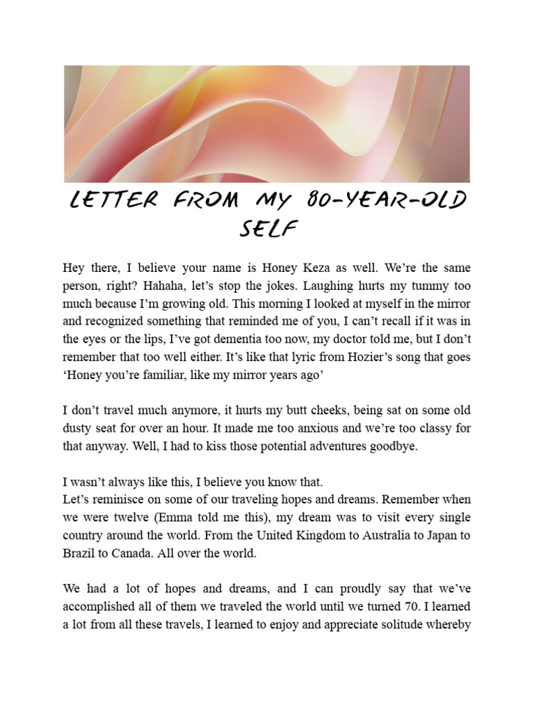 Letter From My 80-Year-Old Self | PDF