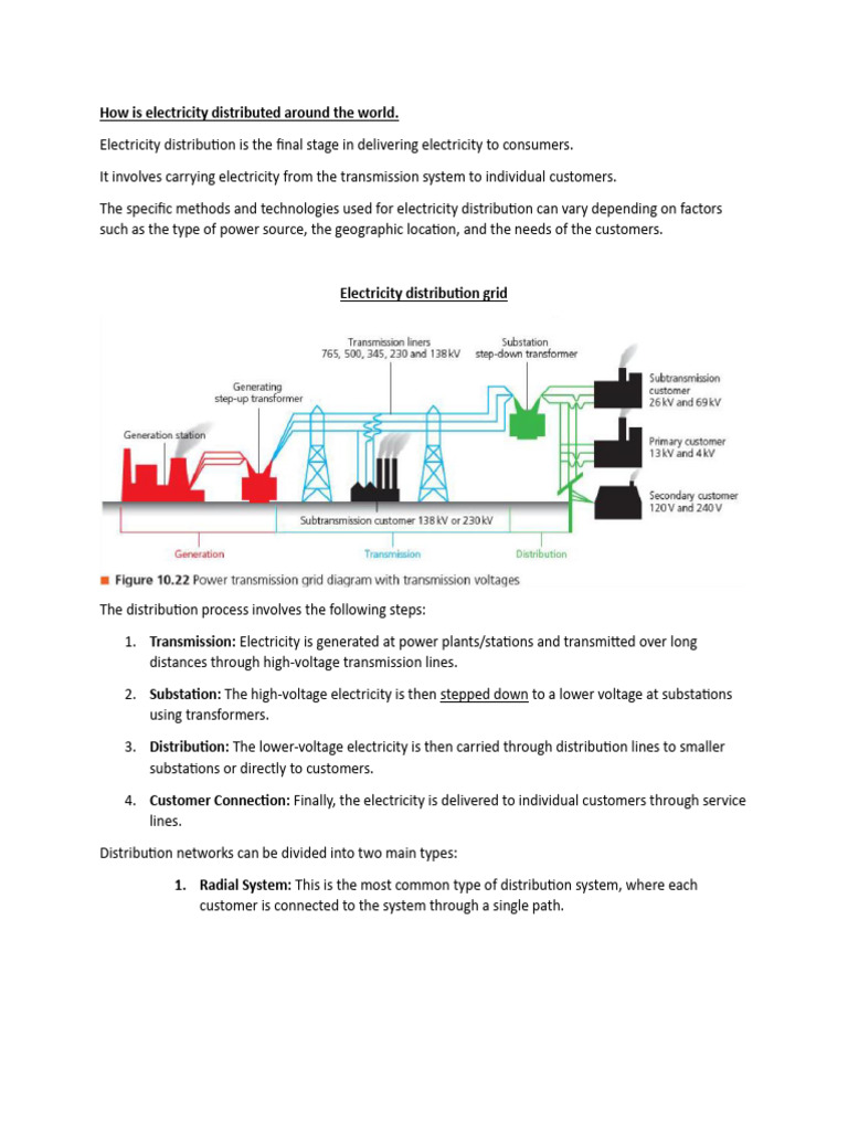 How Is Electricity Distributed Around The World | PDF
