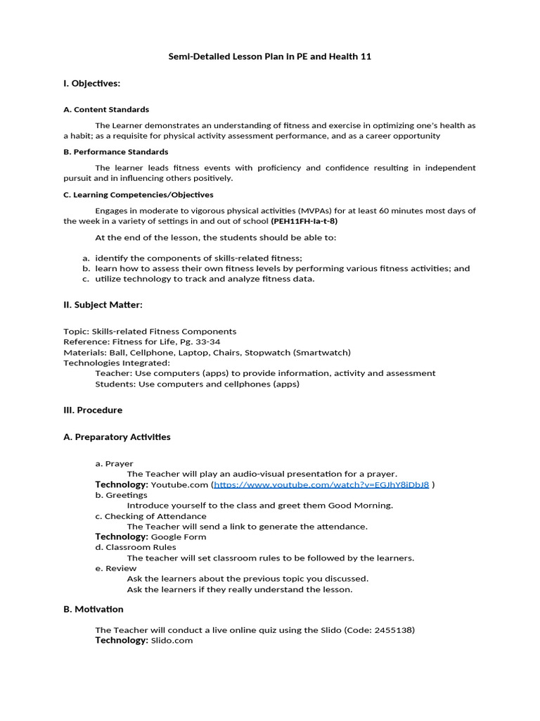 Designed LP With Integration of SAMR Final | PDF | Teachers | Physical ...