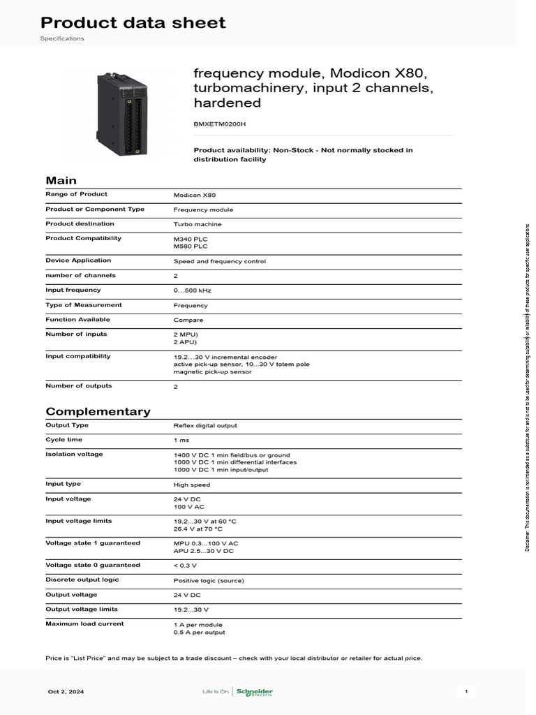 Schneider Electric - Modicon-X80-modules - BMXETM0200H | PDF ...