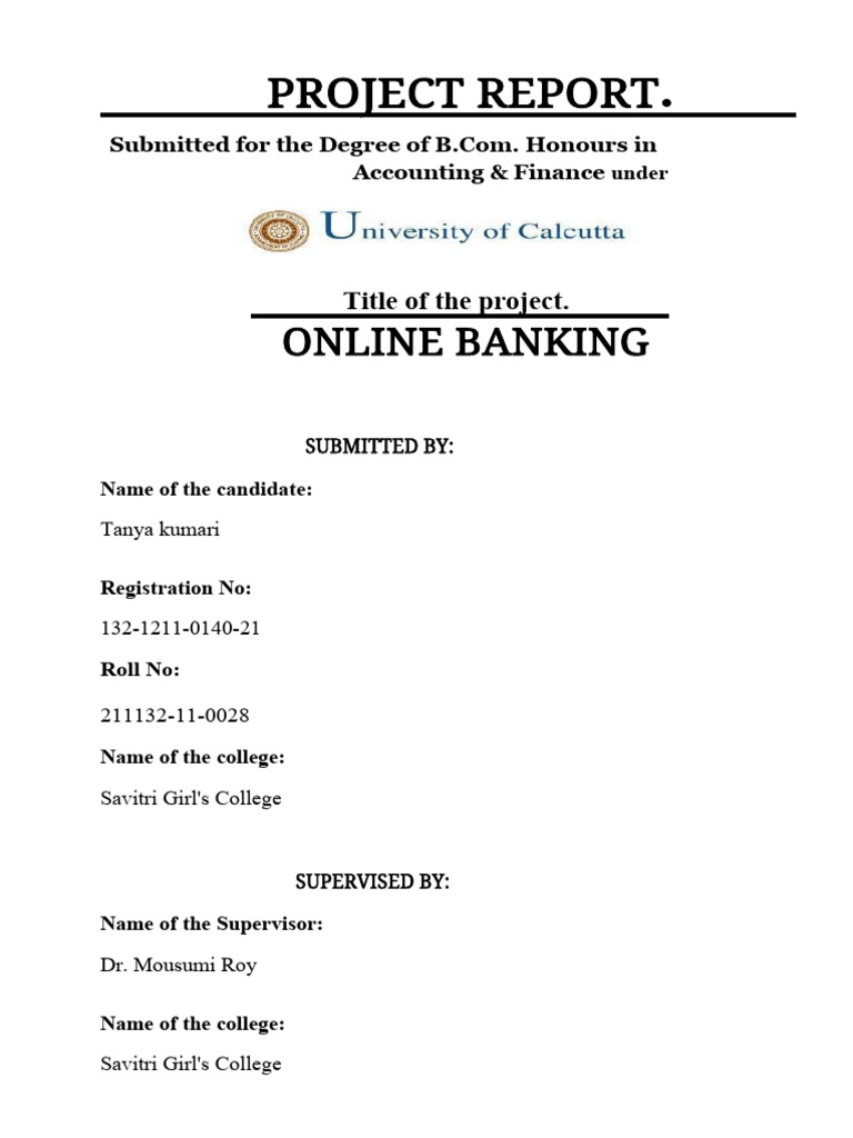 Online Banking Project Report in India | PDF | Banks | Online Banking