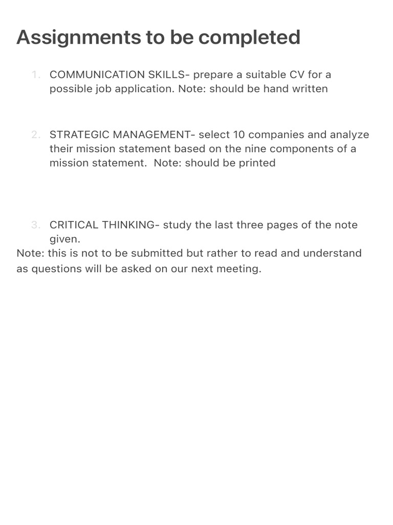 Student Assignment Guidelines | PDF