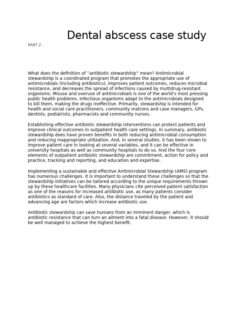 Dental Abscess Case Study | PDF