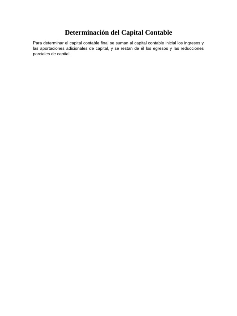 Determinación Del Capital Contable | PDF