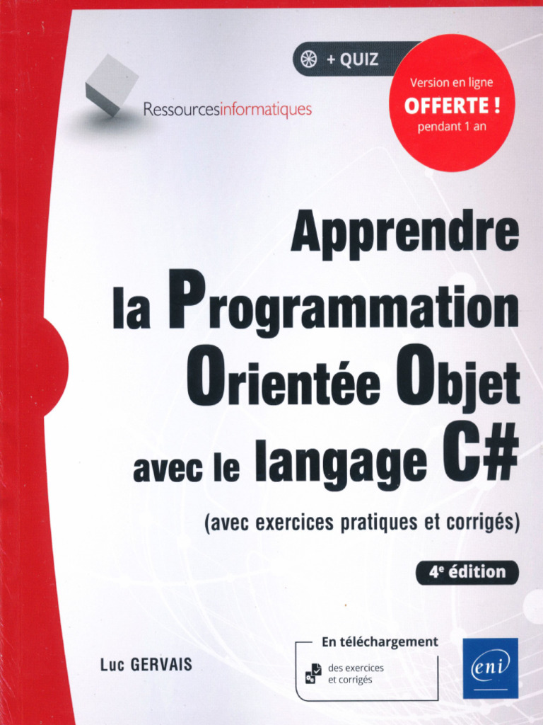eni apprendre la programmation orientee objet avec csharp | PDF