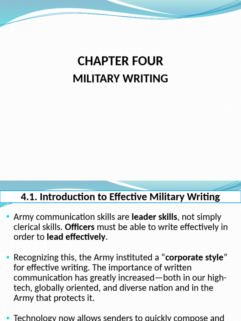 Chap 4 Military Writing | PDF | Grammar | Language Mechanics