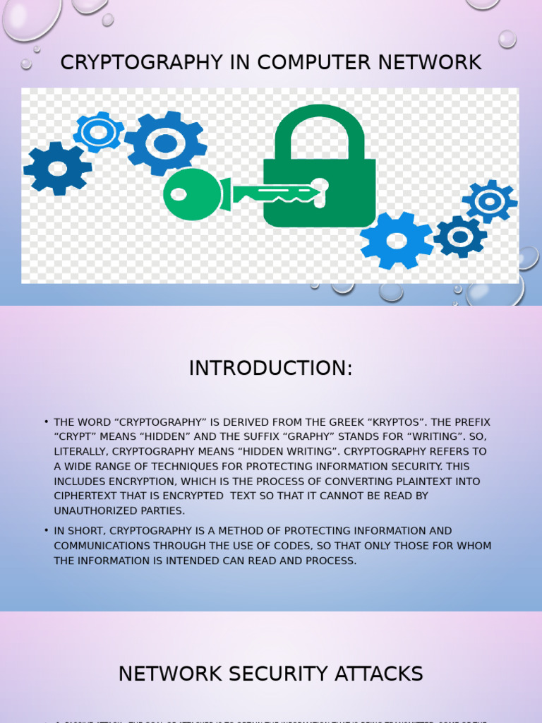 CRYPTOGRAPHY IN COMPUTER NETWORK | PDF | Cryptography | Encryption CRYPTOGRAPHY IN COMPUTER NETWORK | PDF | Cryptography | Encryption