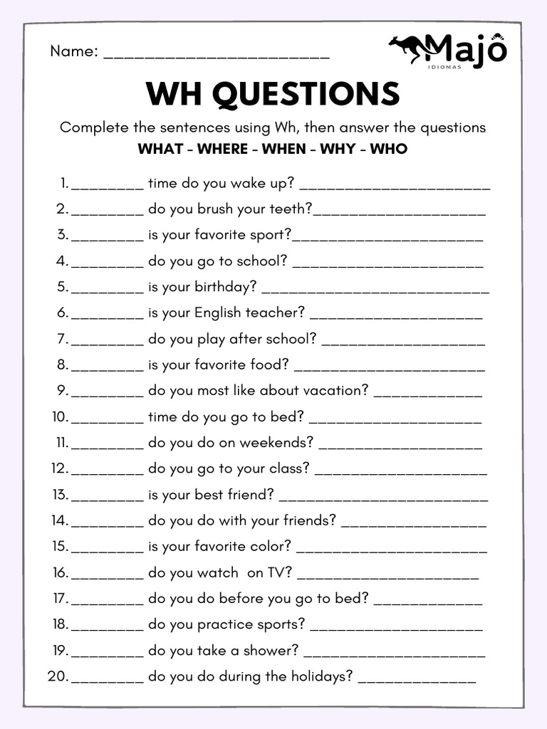 WH Questions | PDF