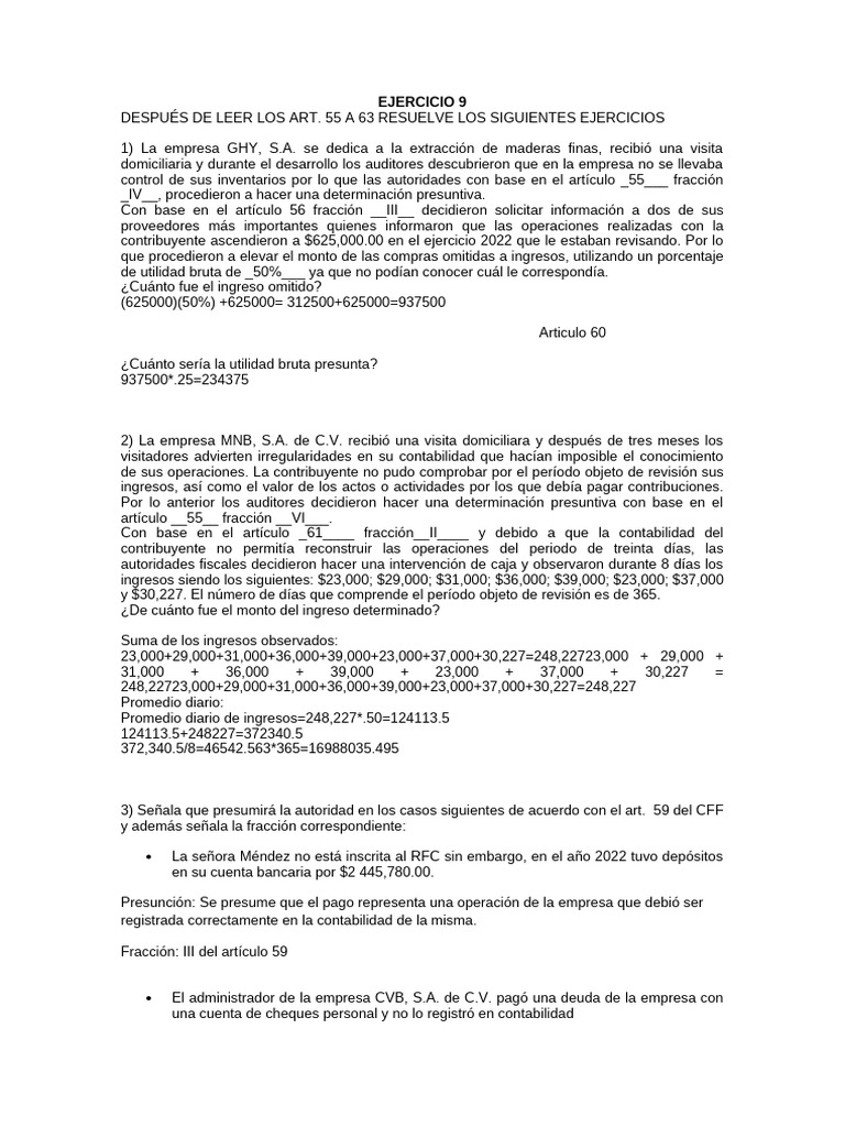 Ejercico 9 | PDF | Economias