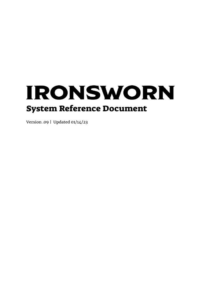 Ironsworn SRD.pdf | PDF | Gaming | Tabletop Games