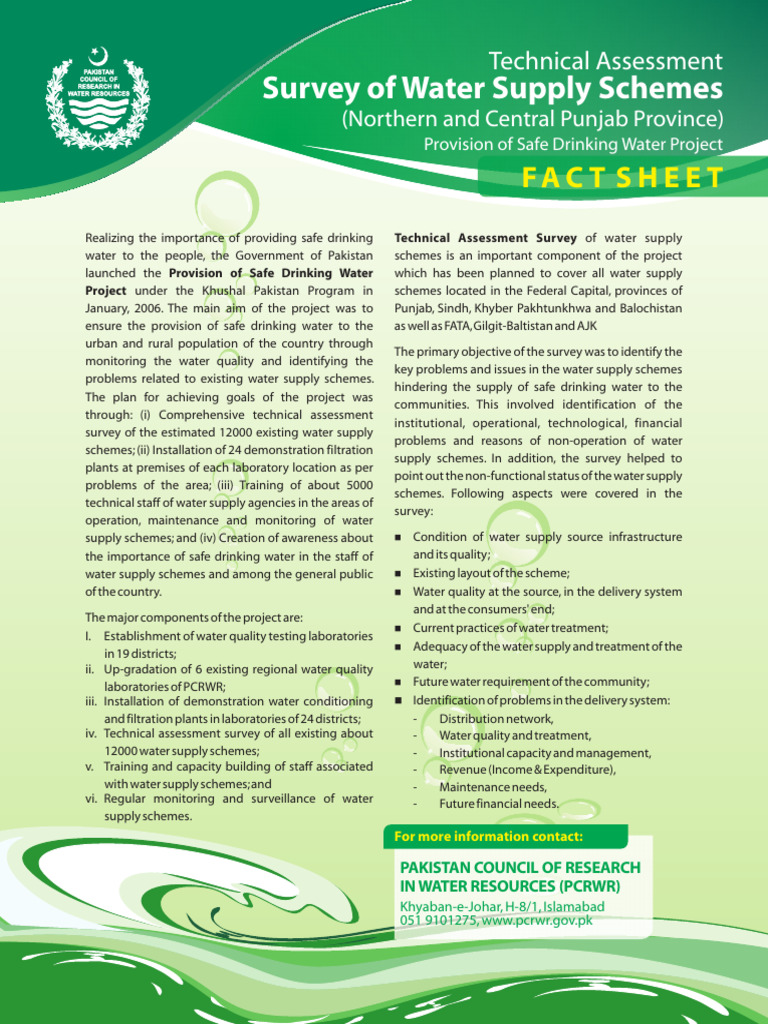 Technical Assesment Survey (Punjab) | PDF | Water | Water Supply