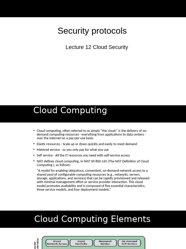 Lecture 12 Cloud Security | PDF | Cloud Computing | Security