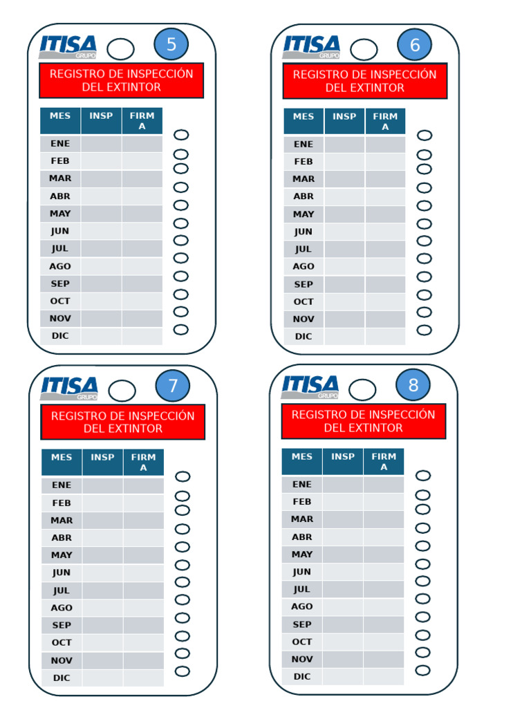 Registro Mensual de Extintores | PDF