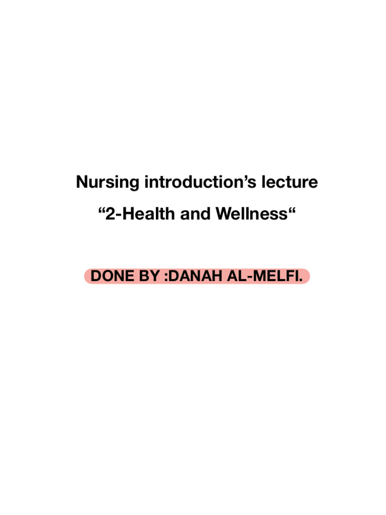 Health and Wellness 2 | PDF