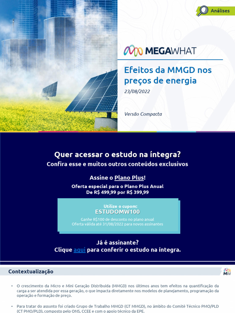 Efeitos da MMGD nos Preços de Energia | PDF | Fotovoltaica