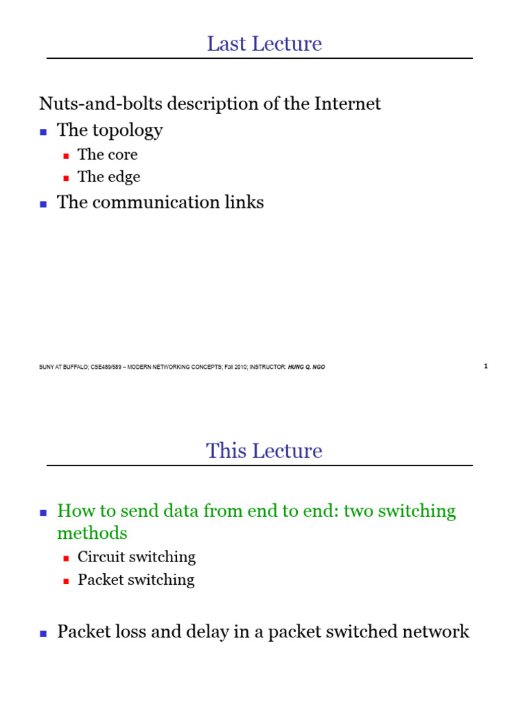 3 - Switching and Performance | PDF | Computer Network | Multiplexing