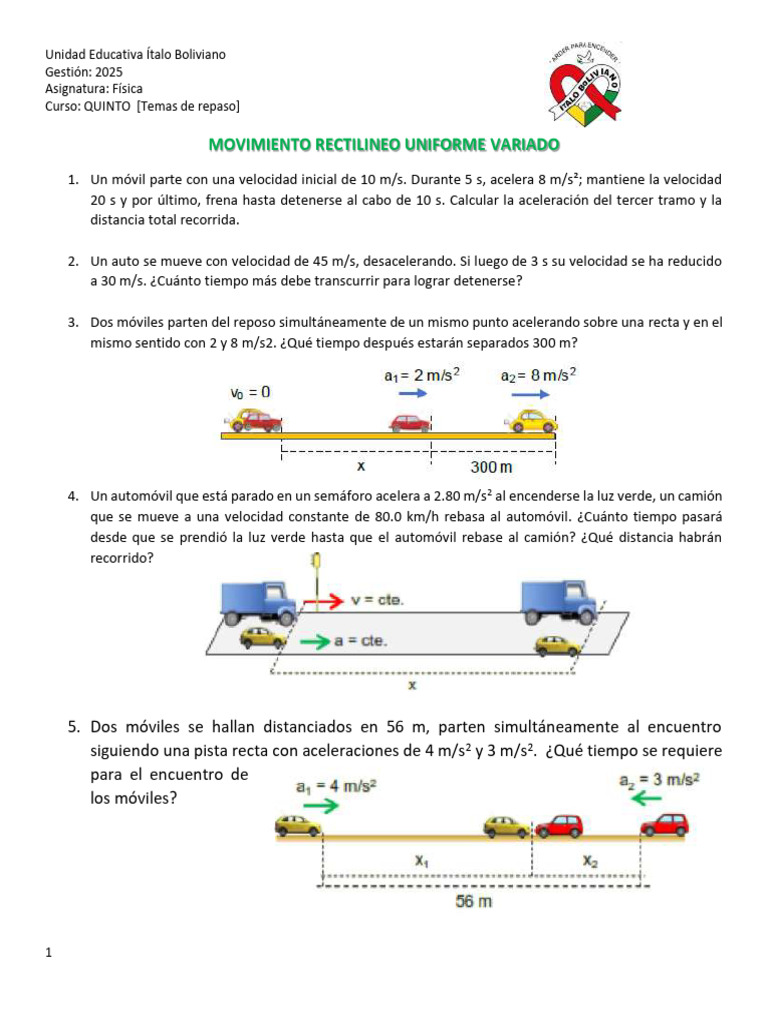 Diagnóstico Mruv (Ejercicios 2025) | PDF