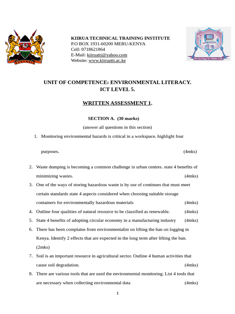 Environmental Literacy Assessment | PDF | Waste Management | Waste