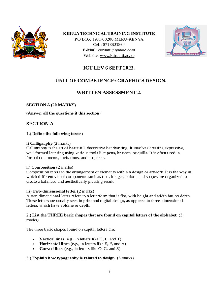 Graphics Design Assessment 2 Marking Scheme | PDF | Composition (Visual ...