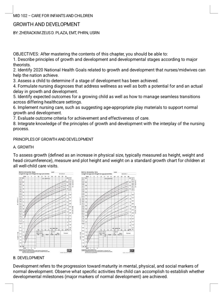 Pediatric Growth & Development Guide | PDF | Cognitive Development ...