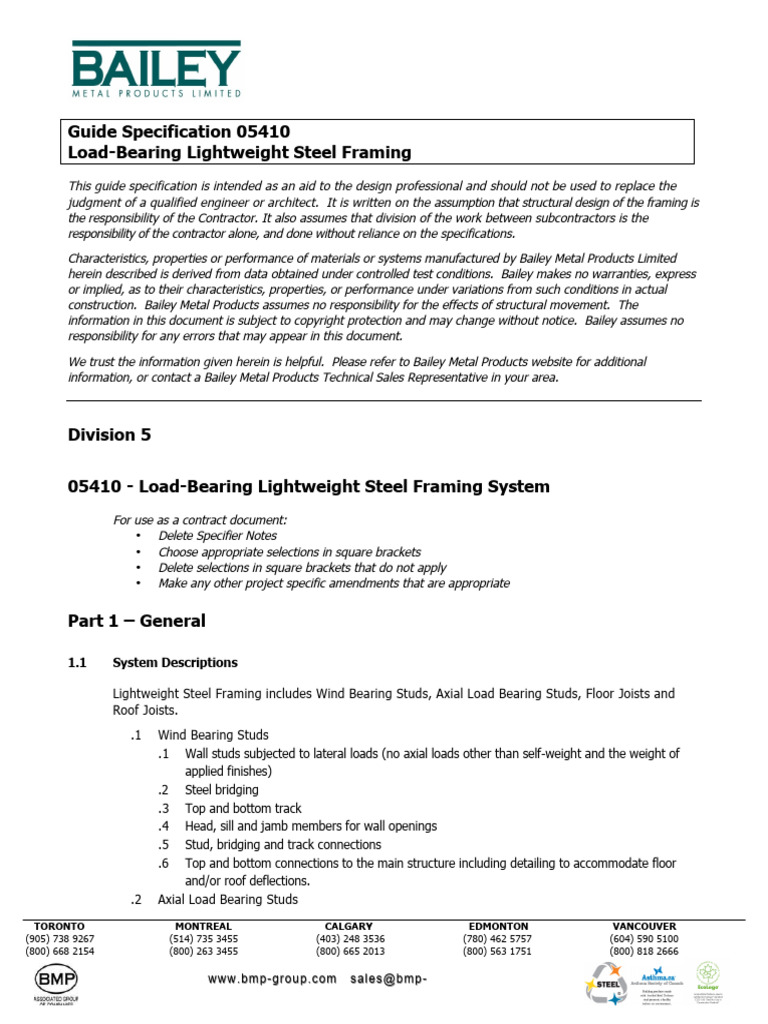 Guide Specification Axial Load Bearing | PDF | Screw | Building Technology