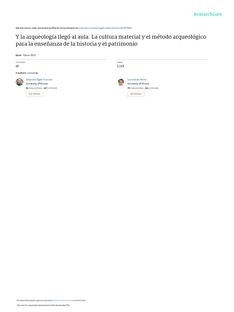 Arqueología en el aula: educación patrimonial | PDF | Maestros | Enseñando