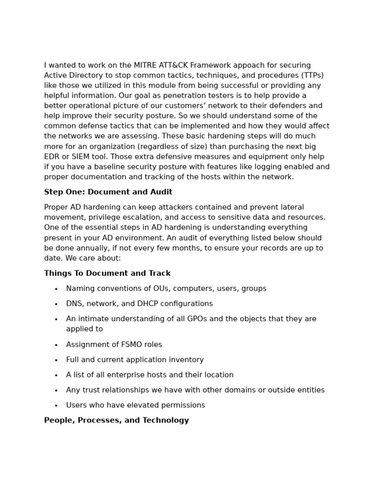 Securing Active Directory: Hardening Guide | PDF | Security | Computer Security