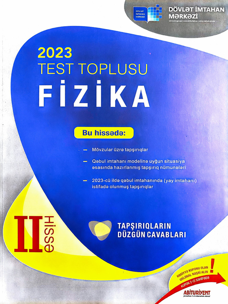 FİZİKA Test Toplusu 2ci Hissə | PDF