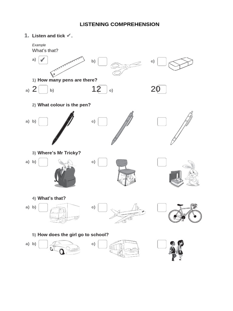 Listening and Reading Comprehension Activities | PDF | Graphite ...