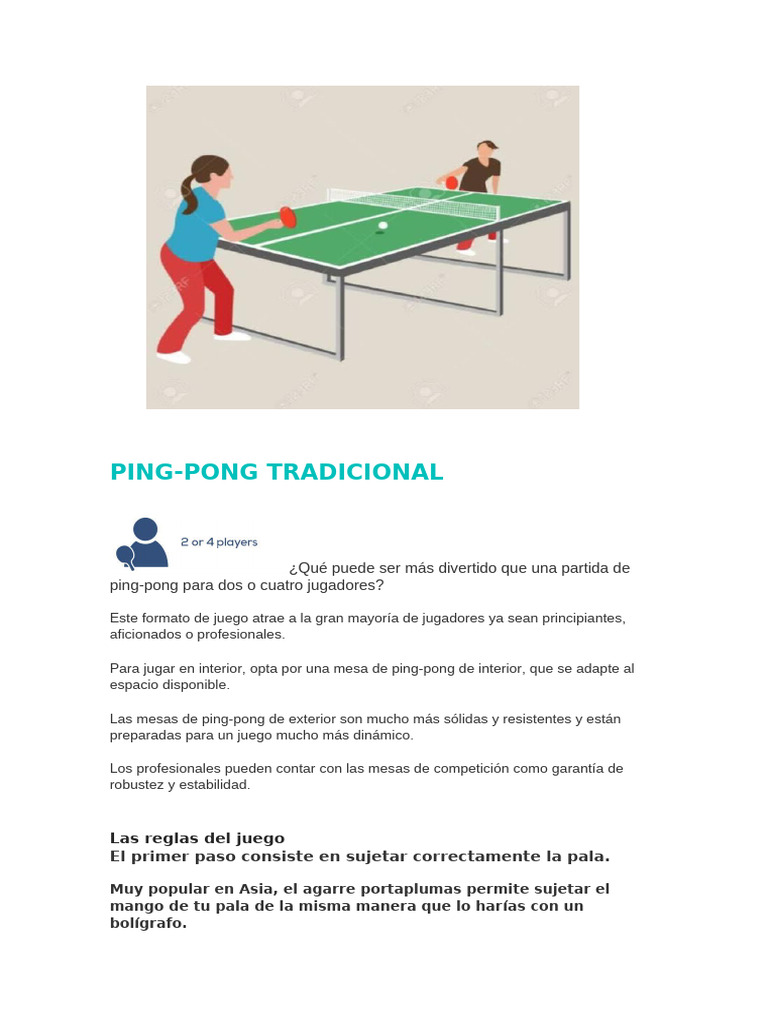 Mi Deporte Favorito Ping-Pong | PDF