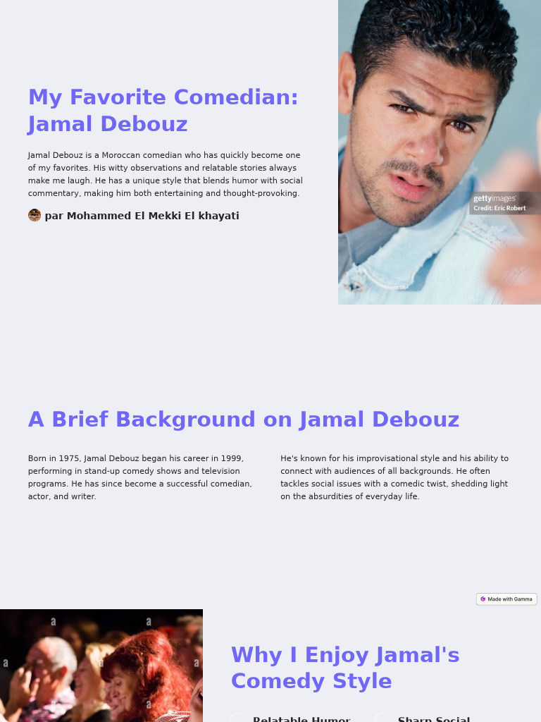 My Favorite Comedian Jamal Debouz | PDF