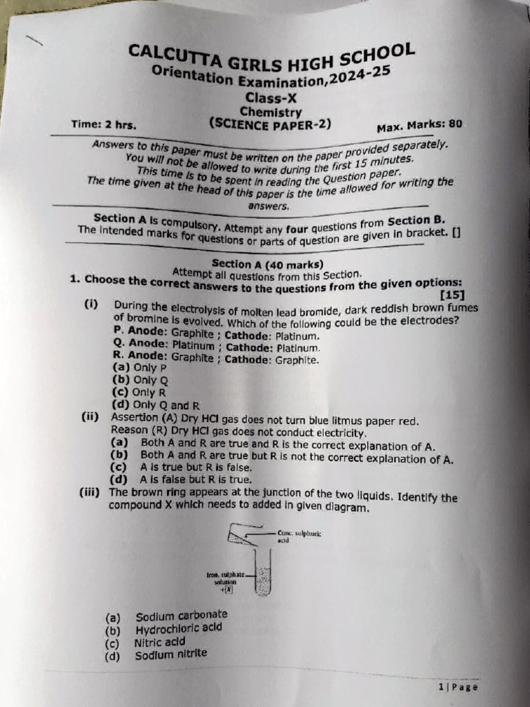 Cghs Preboards Chem, Maths | PDF | Acid | Chemical Reactions