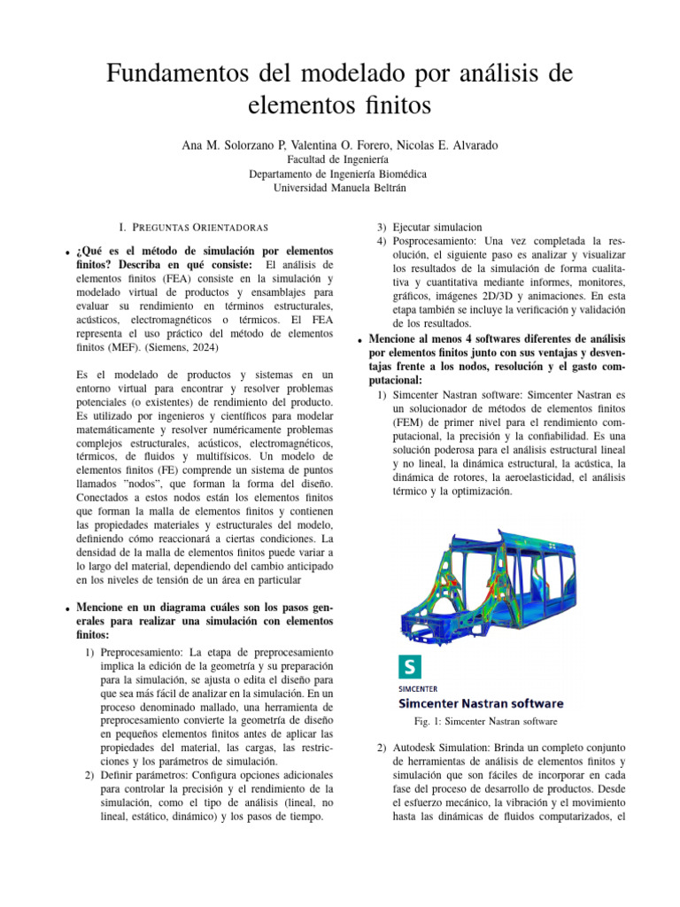 Simulación en Elementos Finitos Biomédica | PDF | Método de elementos ...