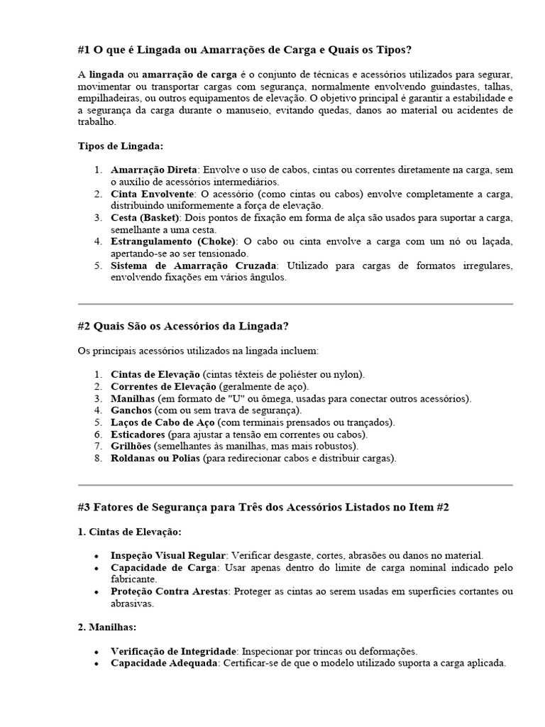 Lingada - Tipos e Fatores de Segurança | PDF | Vestir-se