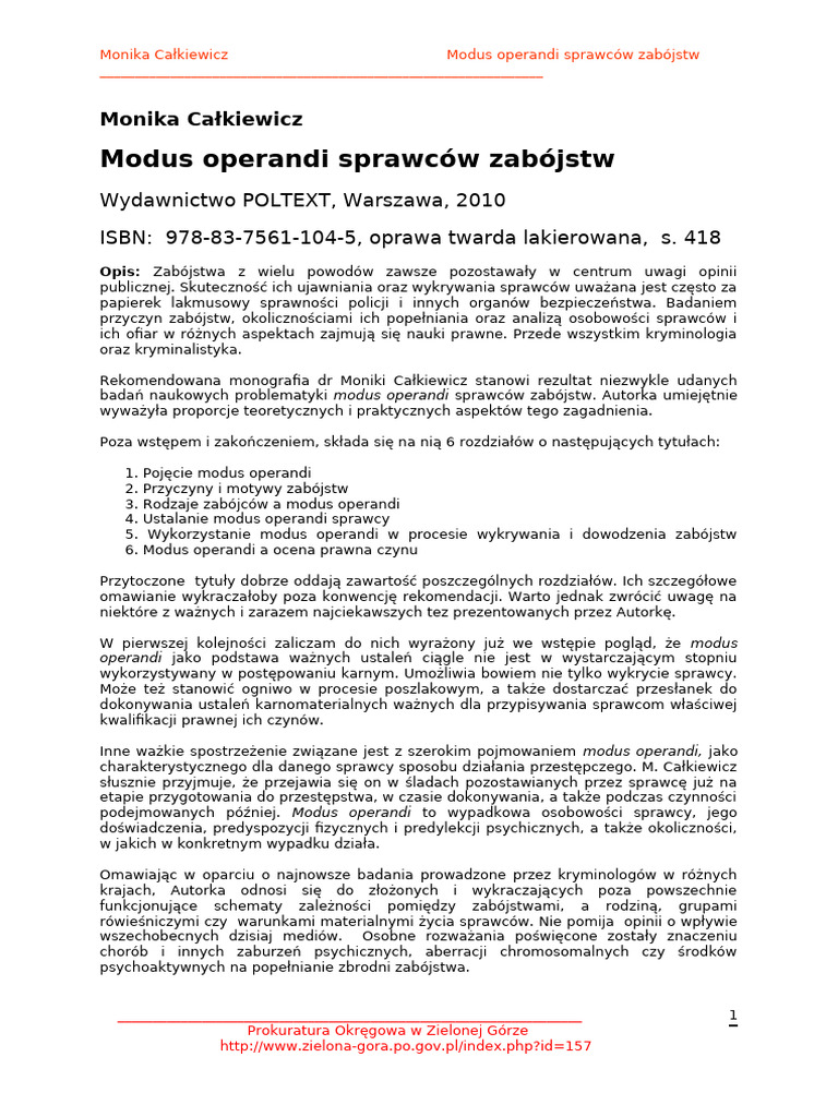 Modus Operandi | PDF
