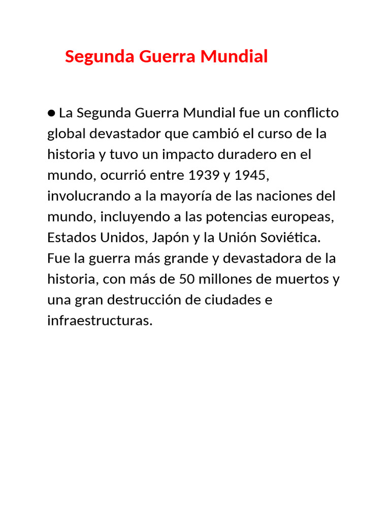 Causas y Consecuencias de la WWII | PDF