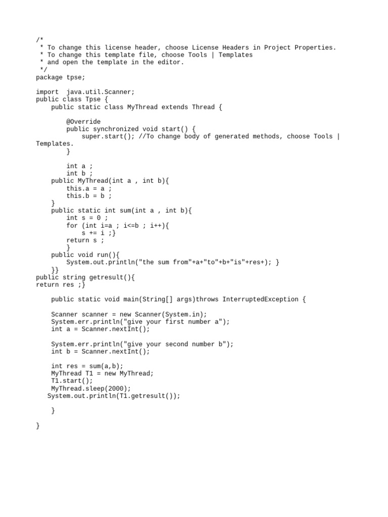 Java Thread Sum Calculation Example | PDF