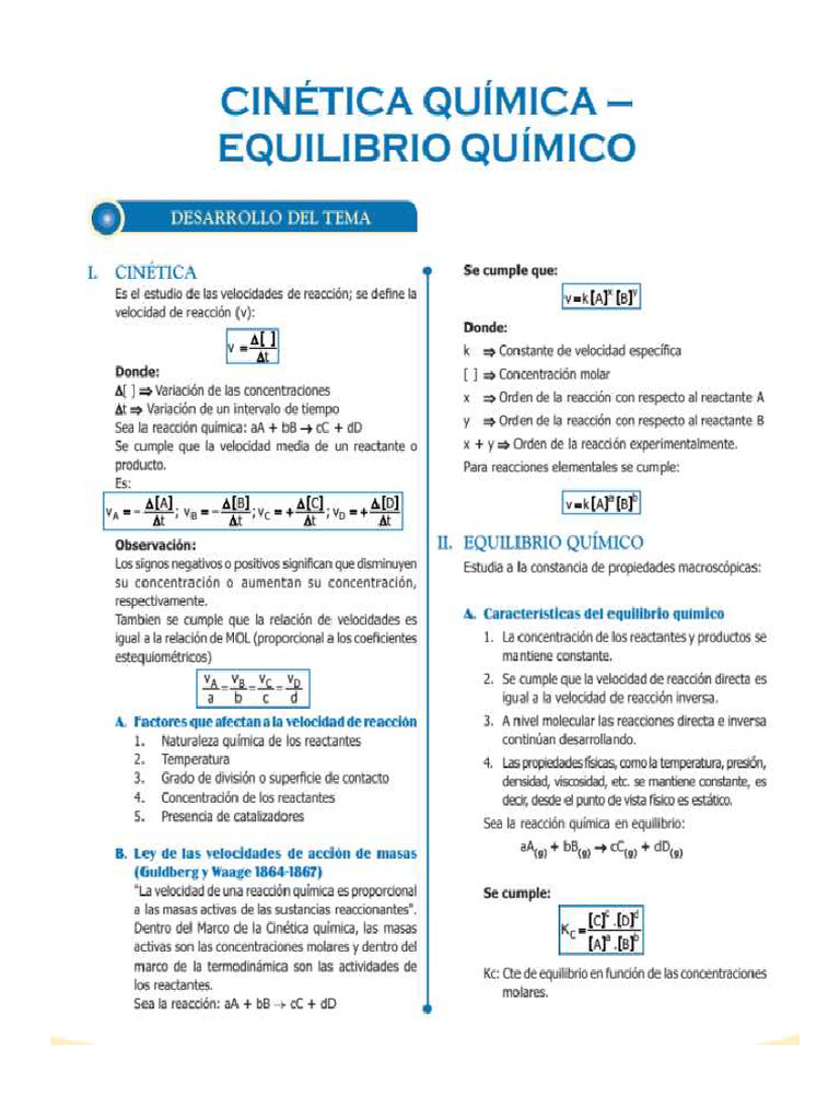CINETICA Y EQUILIBRIO QUIMICO DELIVERY QUIMICO | PDF