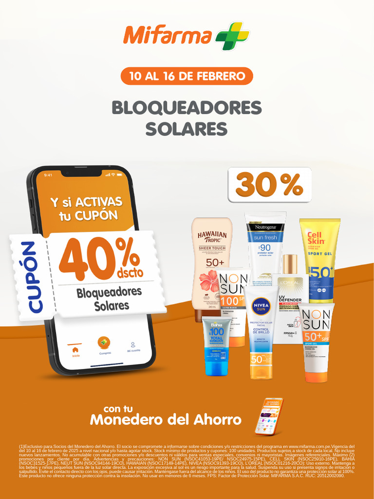 Promoción Bloqueadores Solares MIFARMA | PDF