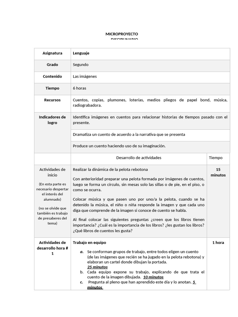 Microproyecto disciplinario | PDF