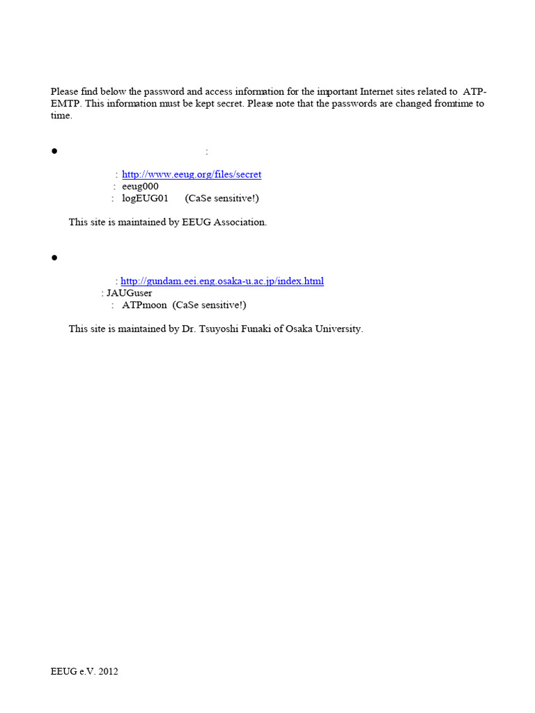 ATP File Server Access Info - 2012 | PDF