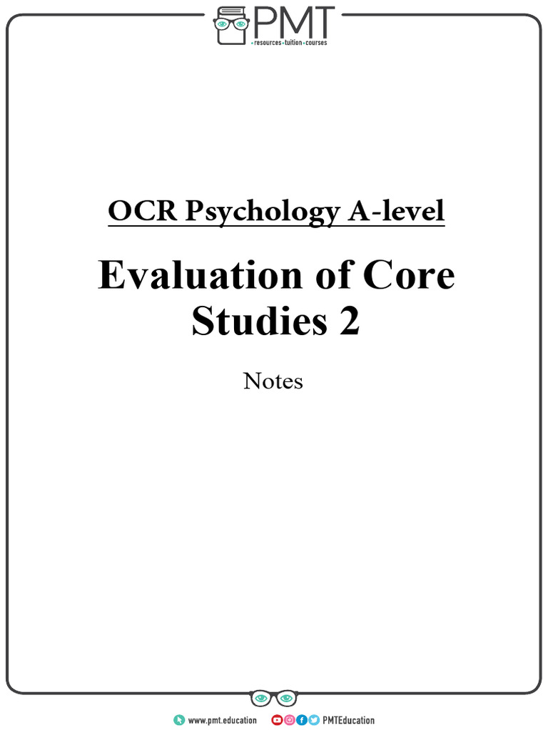 Evaluation of Core Studies 2 | PDF | Validity (Statistics) | Psychology